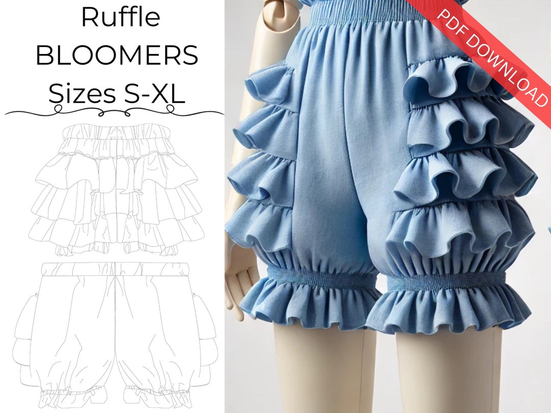 Bustle Bloomer Shorts Sewing Pattern A0, A3, A4, Letter Cosplay ...