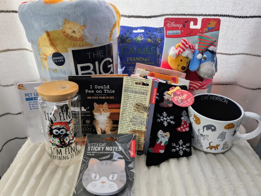 Deluxe Cat Lovers Gift Box - Pet Parents - Kitty Basket - Meow - Etsy