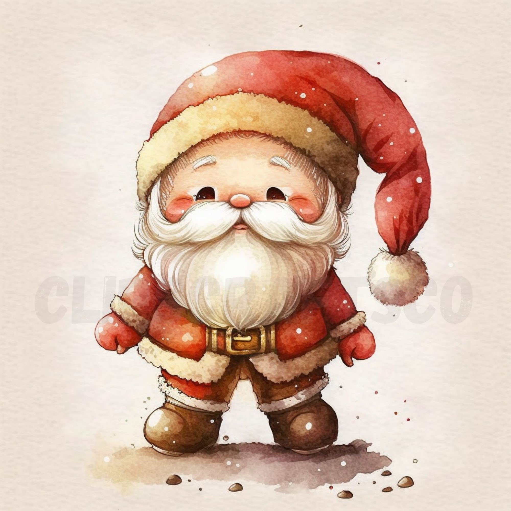 Scandi Santa Claus Clipart Watercolor Pngmerry - Etsy Australia