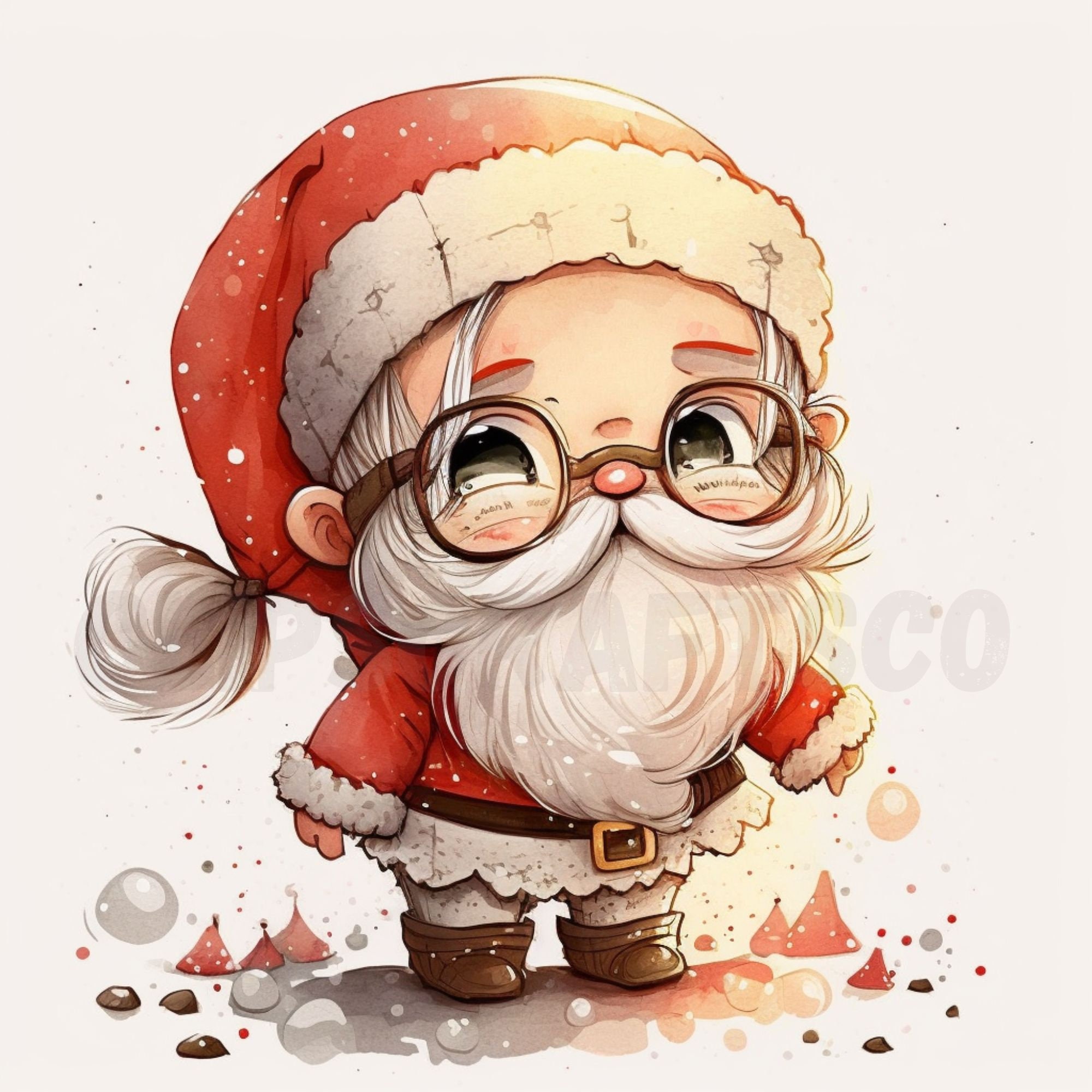 Scandi Santa Claus Clipart Watercolor Pngmerry - Etsy Australia