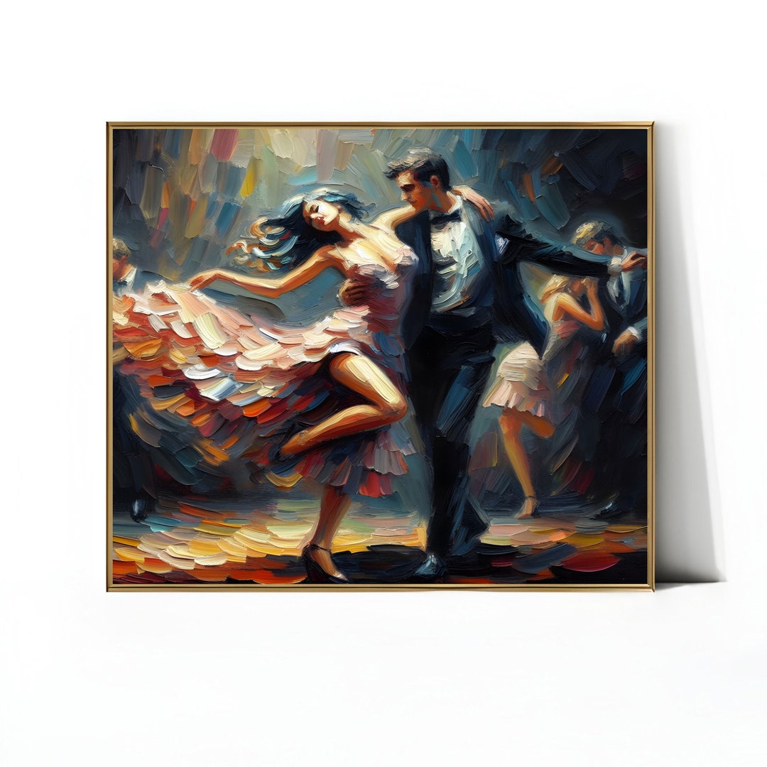 Dancing Couple Print, Dancing Wall Art, Dancing Wall Decor, Dance Painting Gift, Dancing Couple ...