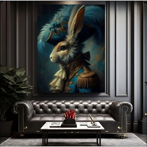 Rabbit Portrait Art, Rabbit Art Print, Renaissance Rabbit Portrait ...