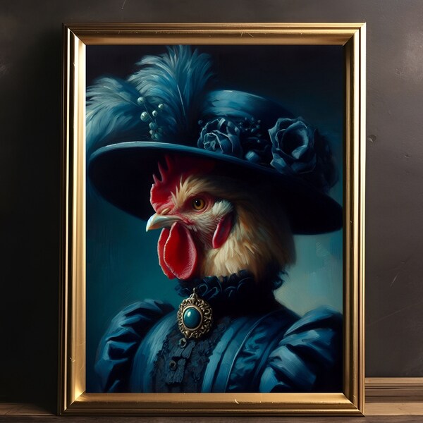 Rooster Portrait - Etsy