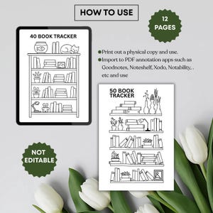 Printable Bookshelf Bundle, Reading Challenge Tracker, Monthly Reading ...