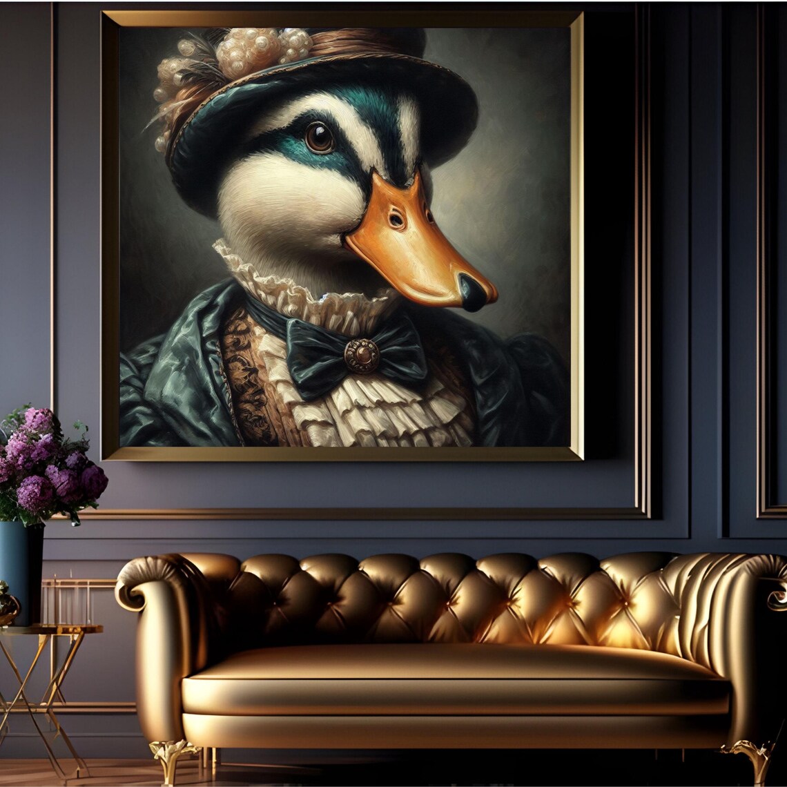 Victorian Duck Portrait, Duck Wall Art, Duck Print, Regal Pet Portrait ...