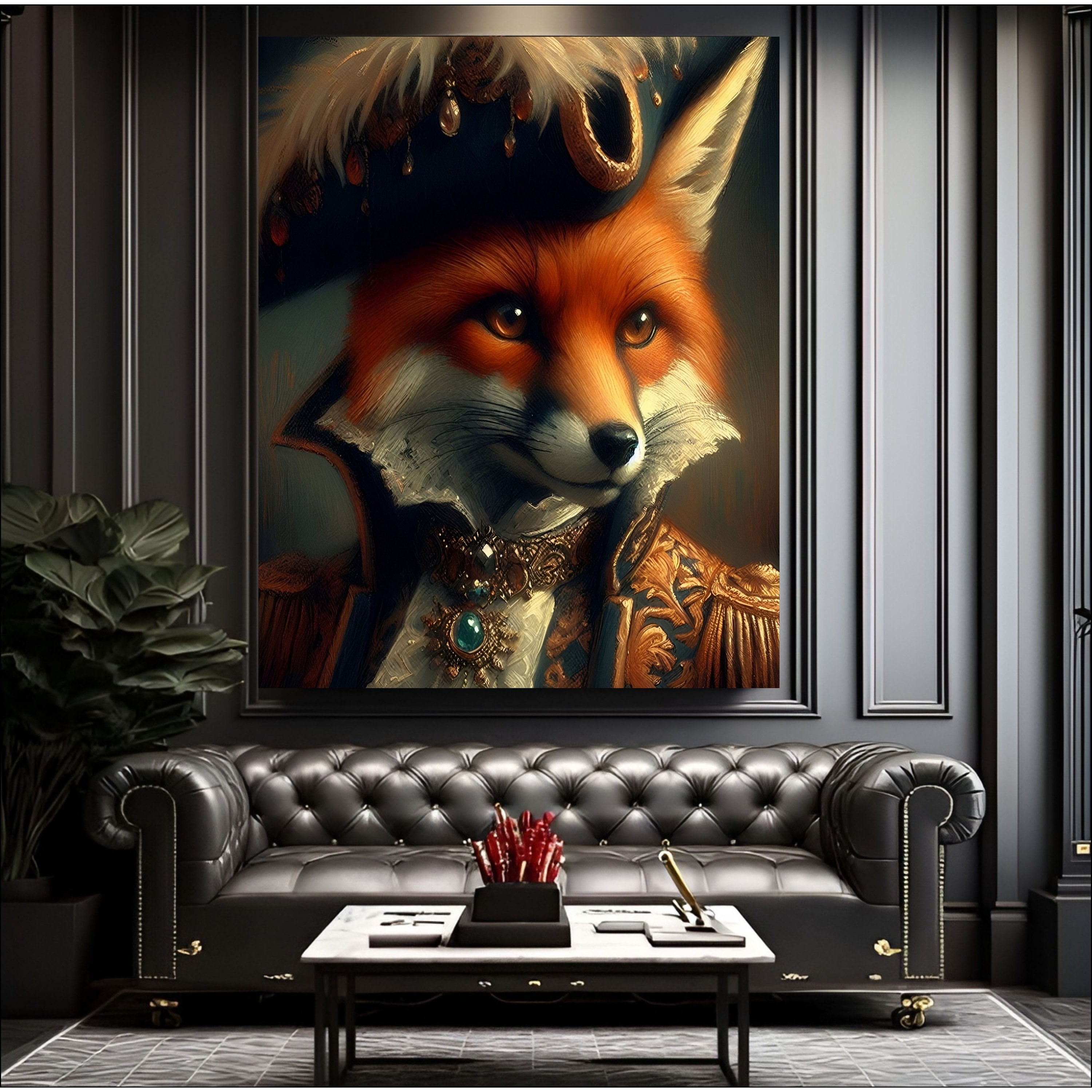 Fox Wall Art, Fox Portrait Print, Renaissance Fox Portrait, Victorian ...
