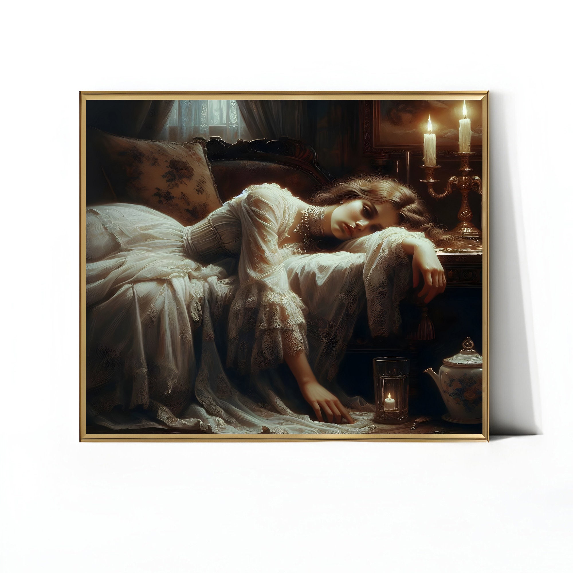 Tired Woman, Moody Portrait Print, Woman Portrait Print, Dark Portrait ...