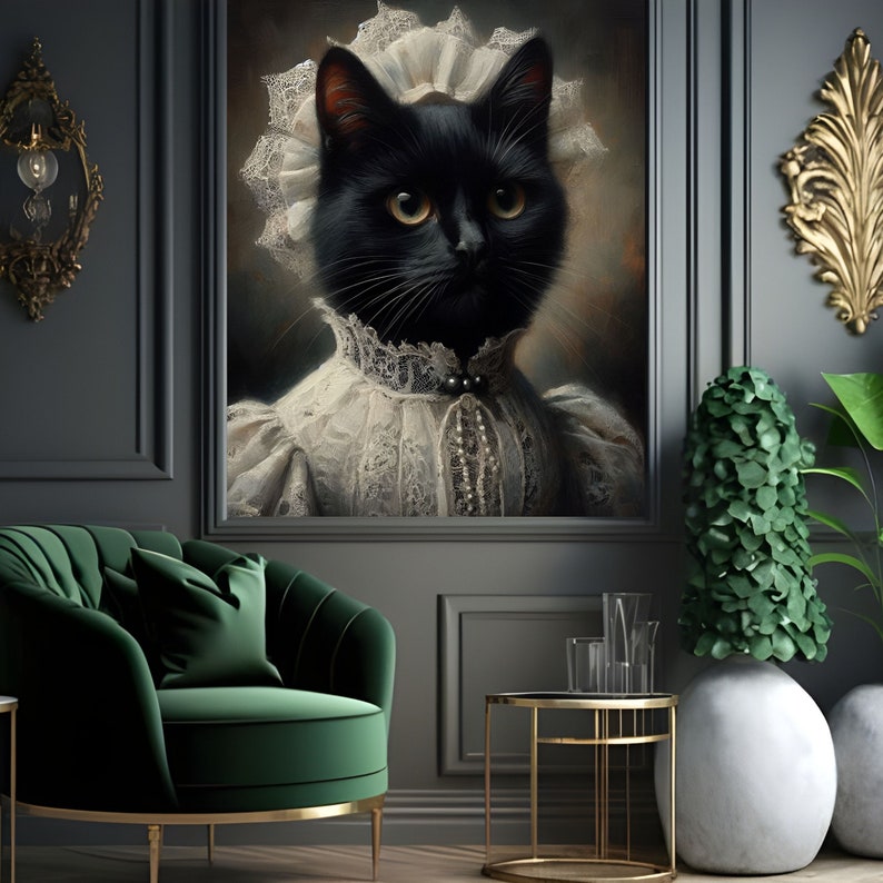 Victorian Cat Portrait, Cat Portrait Paint, Royal Cat Portrait, Regal ...