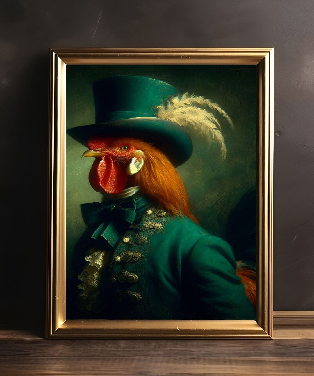 Vintage Hahn Poster, Renaissance Hahn Portrait, viktorianische Tier ...