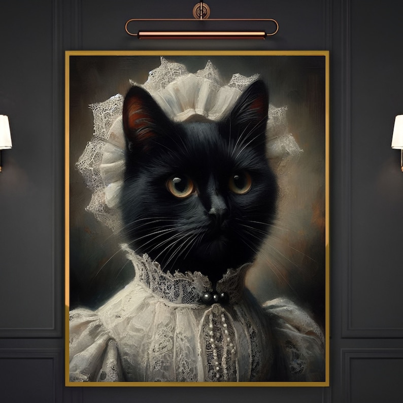 Victorian Cat Portrait, Cat Portrait Paint, Royal Cat Portrait, Regal ...