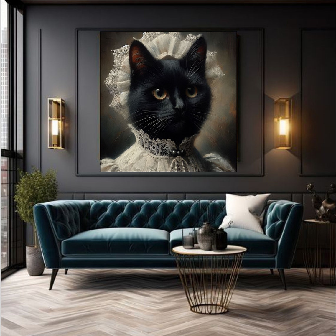 Victorian Cat Portrait, Cat Portrait Paint, Royal Cat Portrait, Regal ...