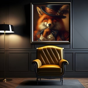 Fox Portrait Print, Fox Wall Art, Renaissance Fox Portrait, Victorian ...