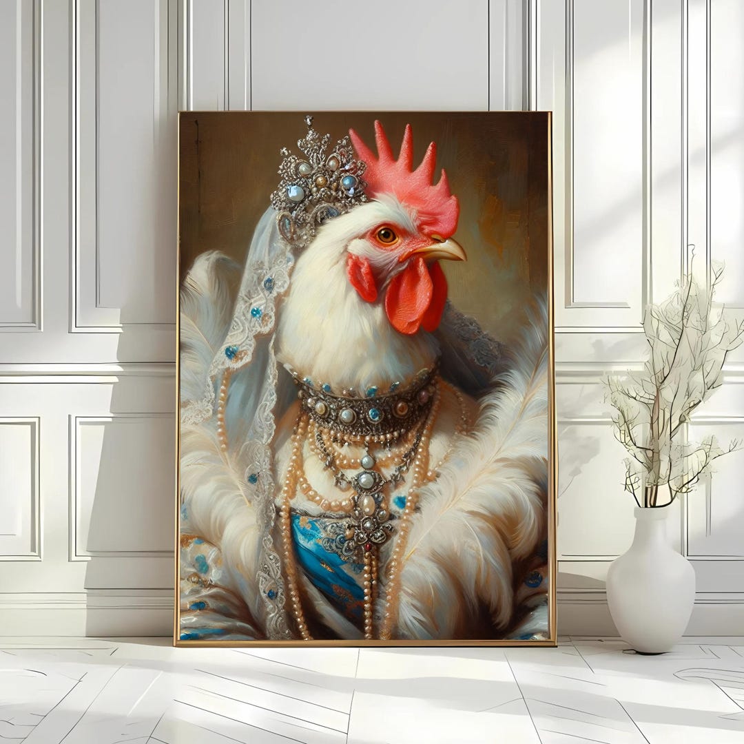 Victorian Royal Rooster Portrait, Vintage Regal Chicken Poster ...