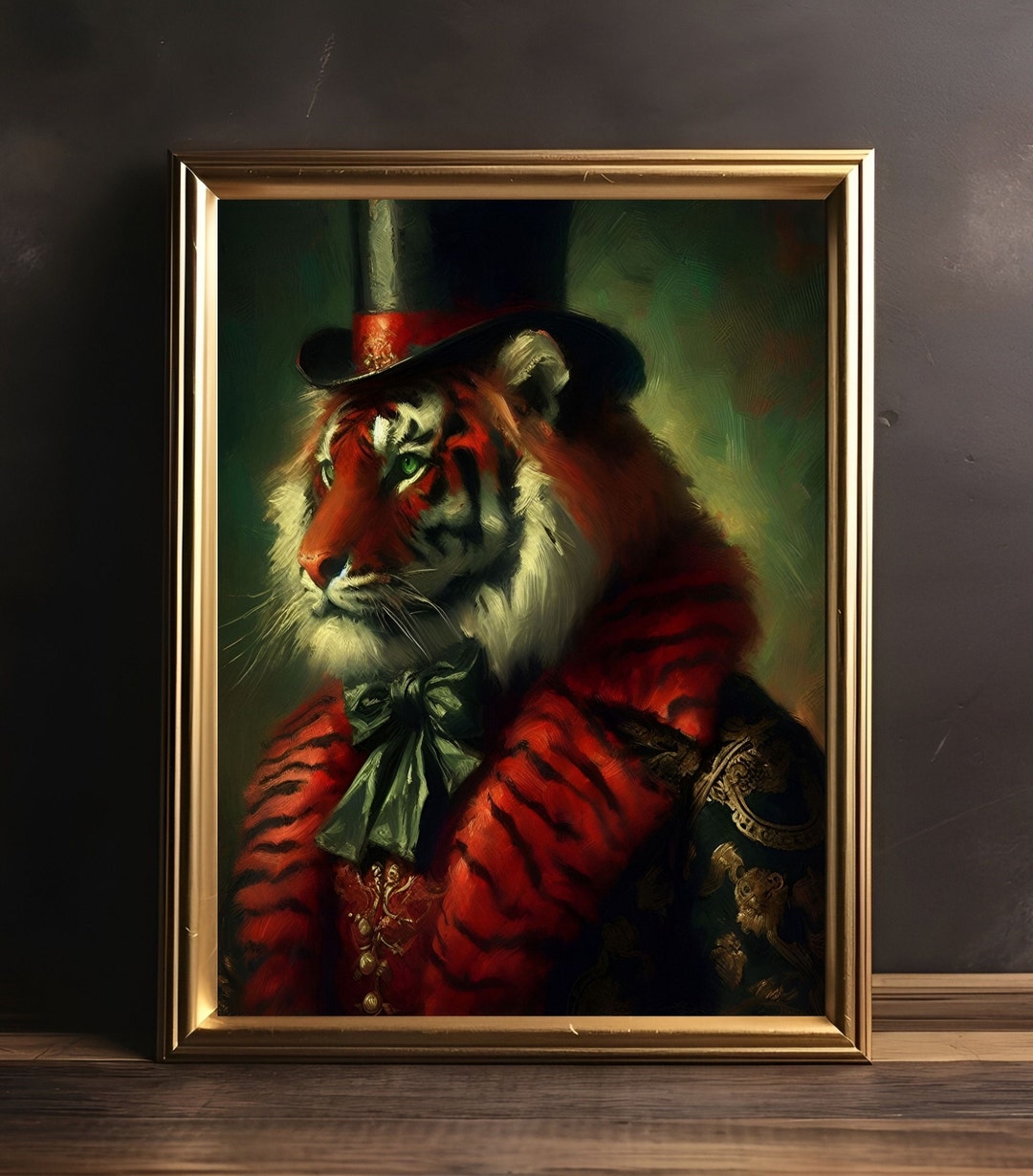 Victorian Tiger Portrait, Tiger Printable Art, Tiger Art Poster, Tiger ...