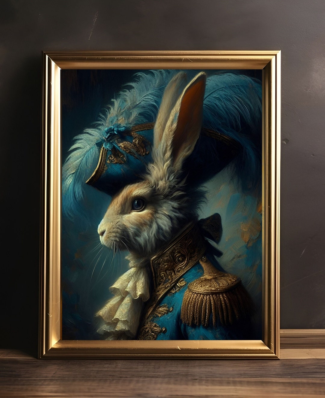 Rabbit Portrait Art, Rabbit Art Print, Renaissance Rabbit Portrait ...