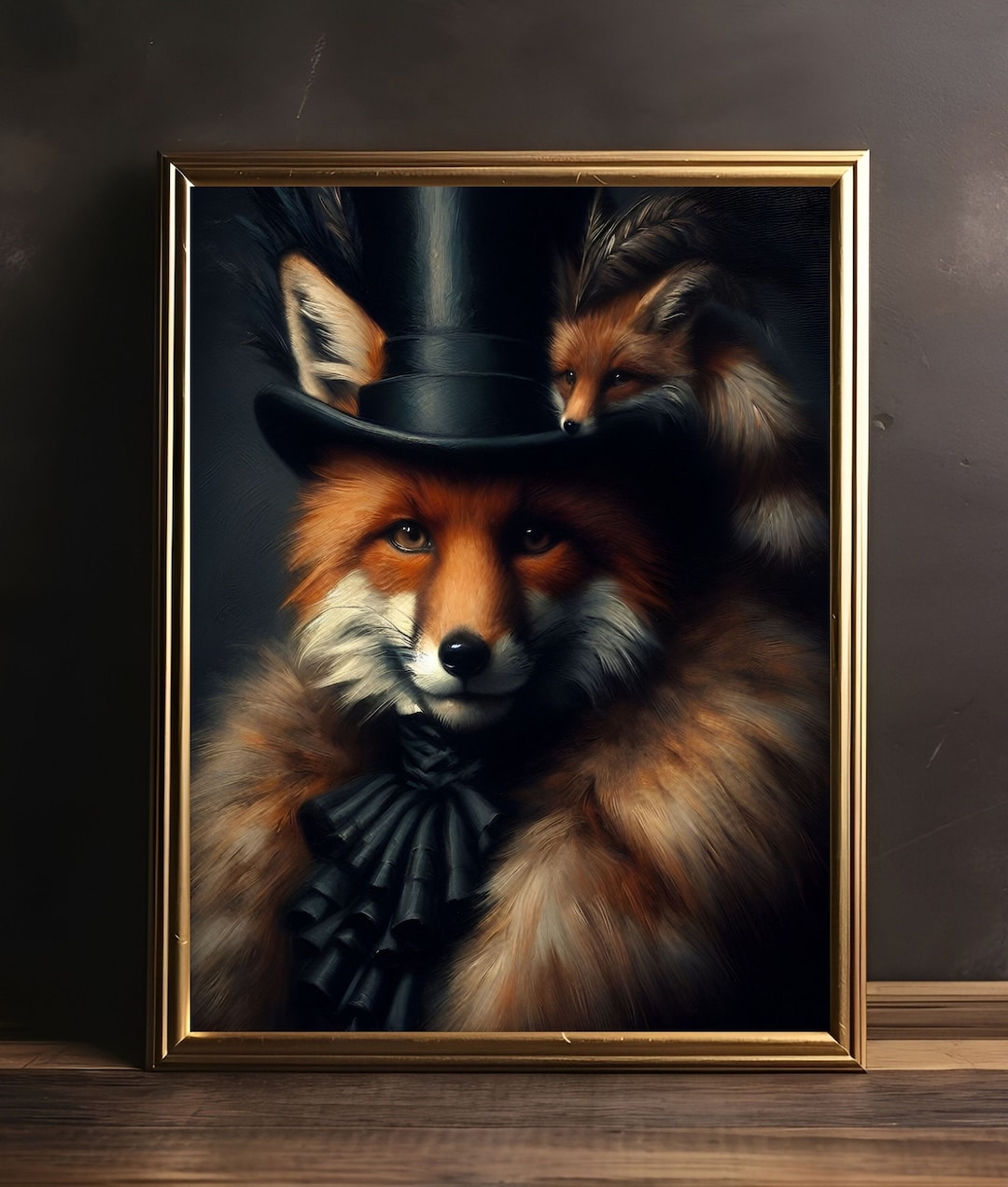 Fox Portrait Print, Fox Wall Art, Renaissance Fox Portrait, Victorian ...