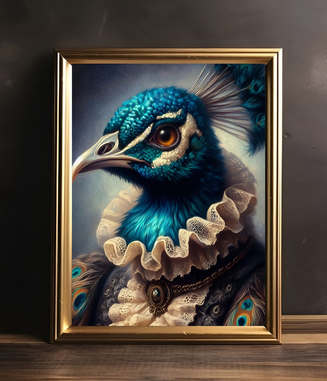 Vintage Peacock Art, Peacock Art Print, Renaissance Peacock Portrait ...