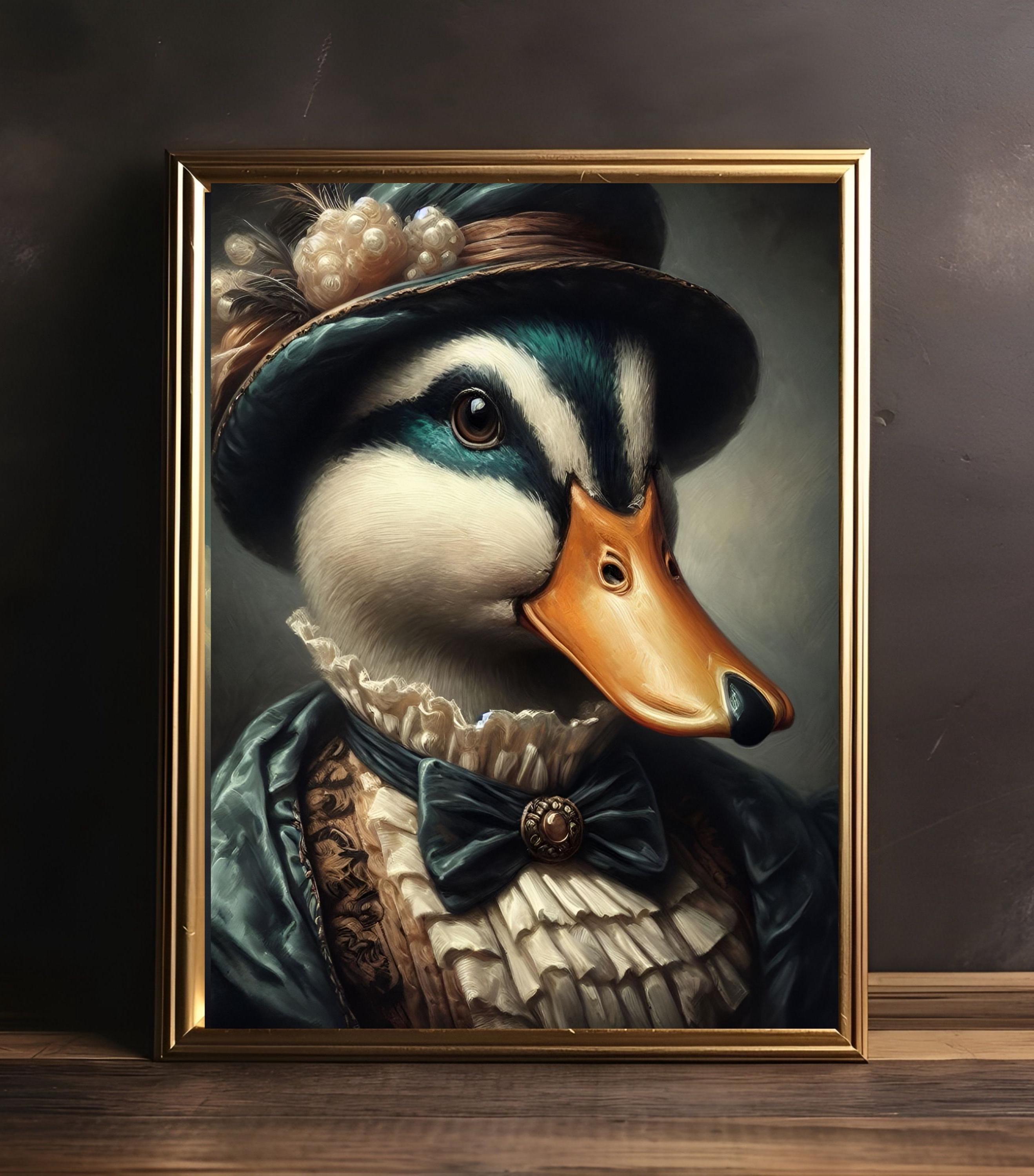 Victorian Duck Portrait, Duck Wall Art, Duck Print, Regal Pet Portrait ...