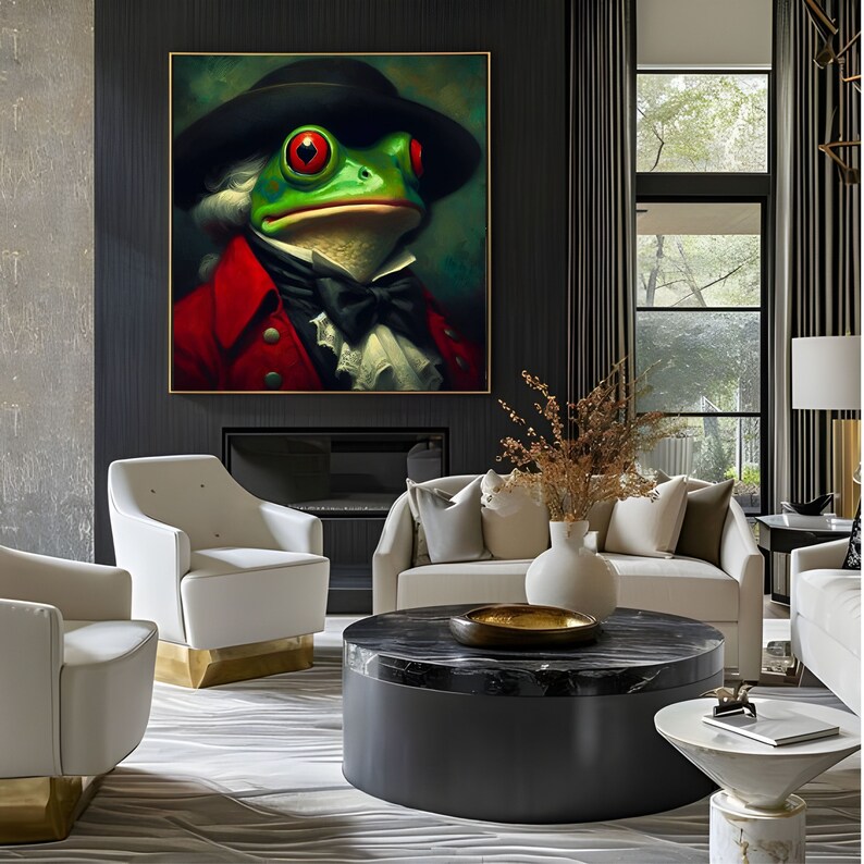 Victorian Frog Portrait, Frog Wall Art, Frog Vintage Art, Frog Wall Art ...