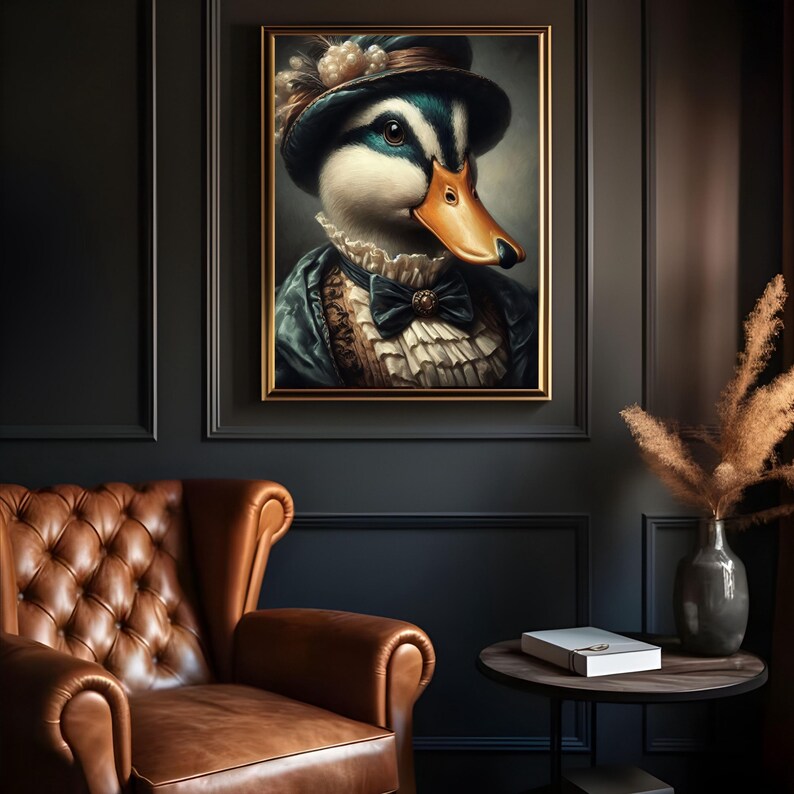 Victorian Duck Portrait, Duck Wall Art, Duck Print, Regal Pet Portrait ...