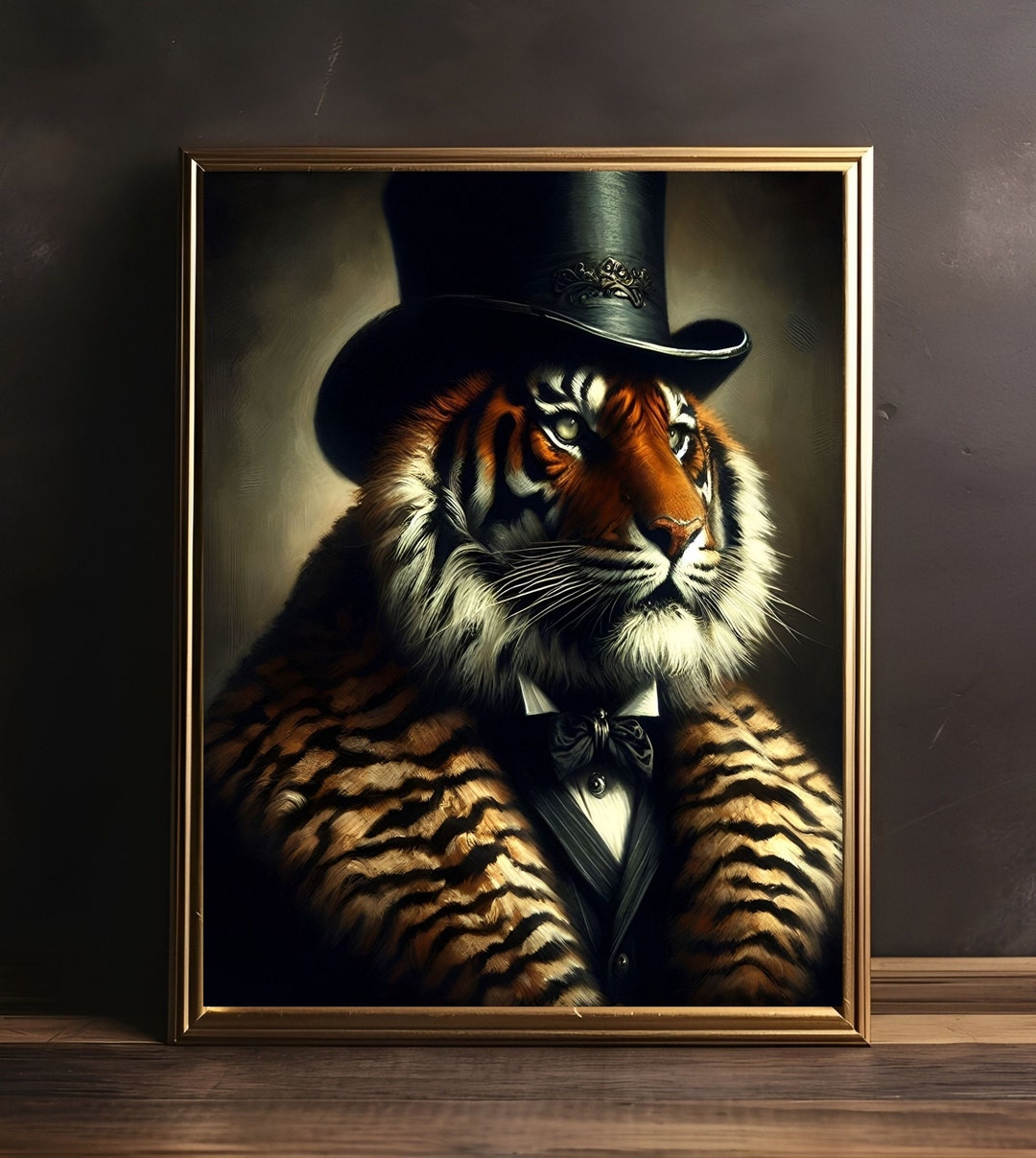 Tiger Art Poster, Victorian Tiger Portrait, Tiger Printable Art, Tiger ...