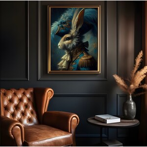 Rabbit Portrait Art, Rabbit Art Print, Renaissance Rabbit Portrait ...