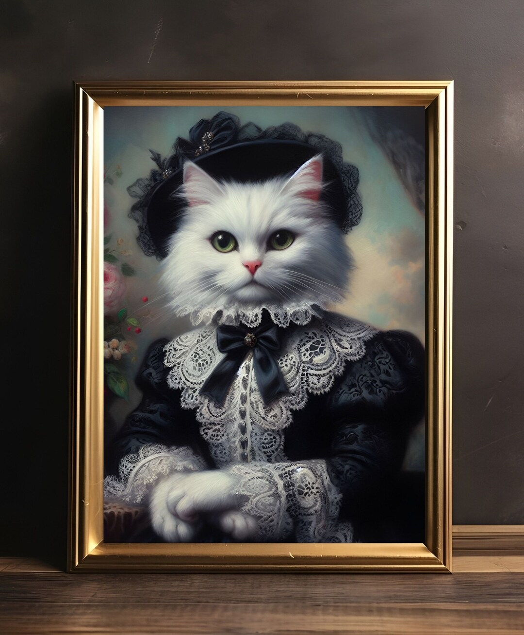 Victorian Cat Portrait, Cat Portrait Paint, Regal Cat Portrait, Cat ...