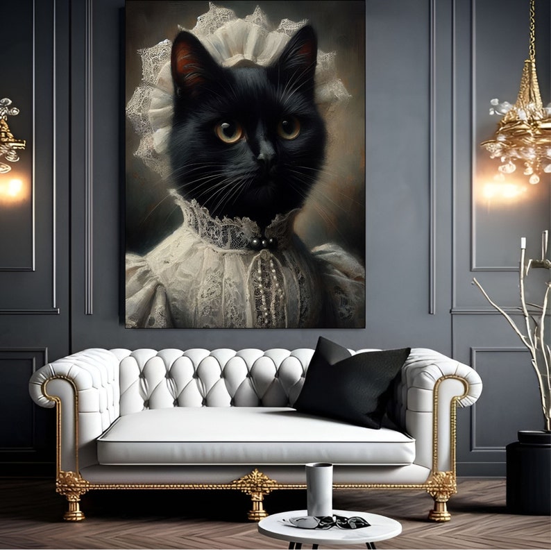 Victorian Cat Portrait, Cat Portrait Paint, Royal Cat Portrait, Regal ...