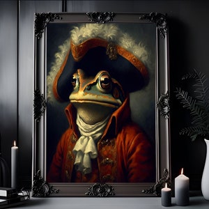 Frog Wall Art, Frog Vintage Art, Frog Wall Art Poster, Victorian Frog ...
