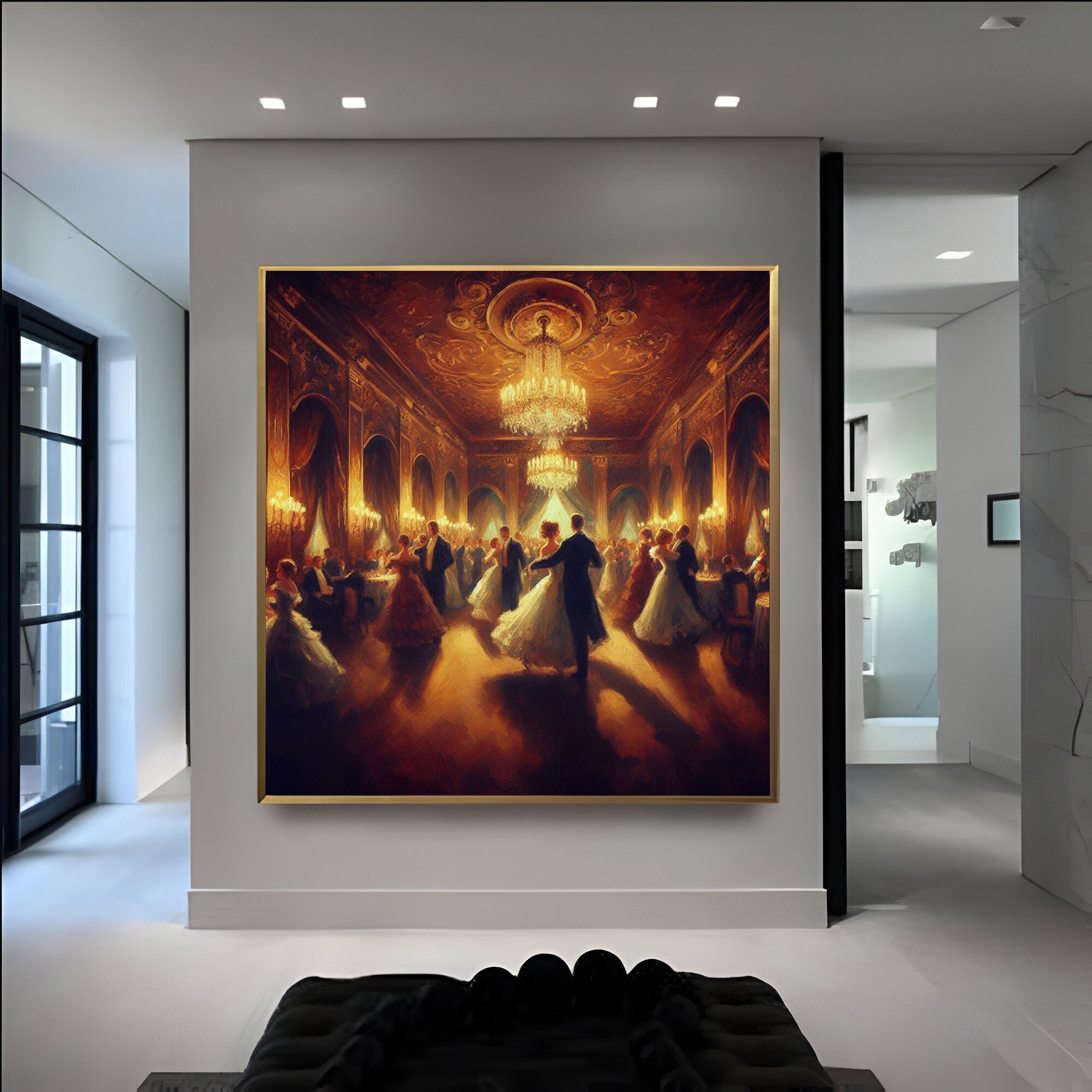 Ballroom Dancing Wall Art, Victorian Ball Painting, Couple Dancers ...