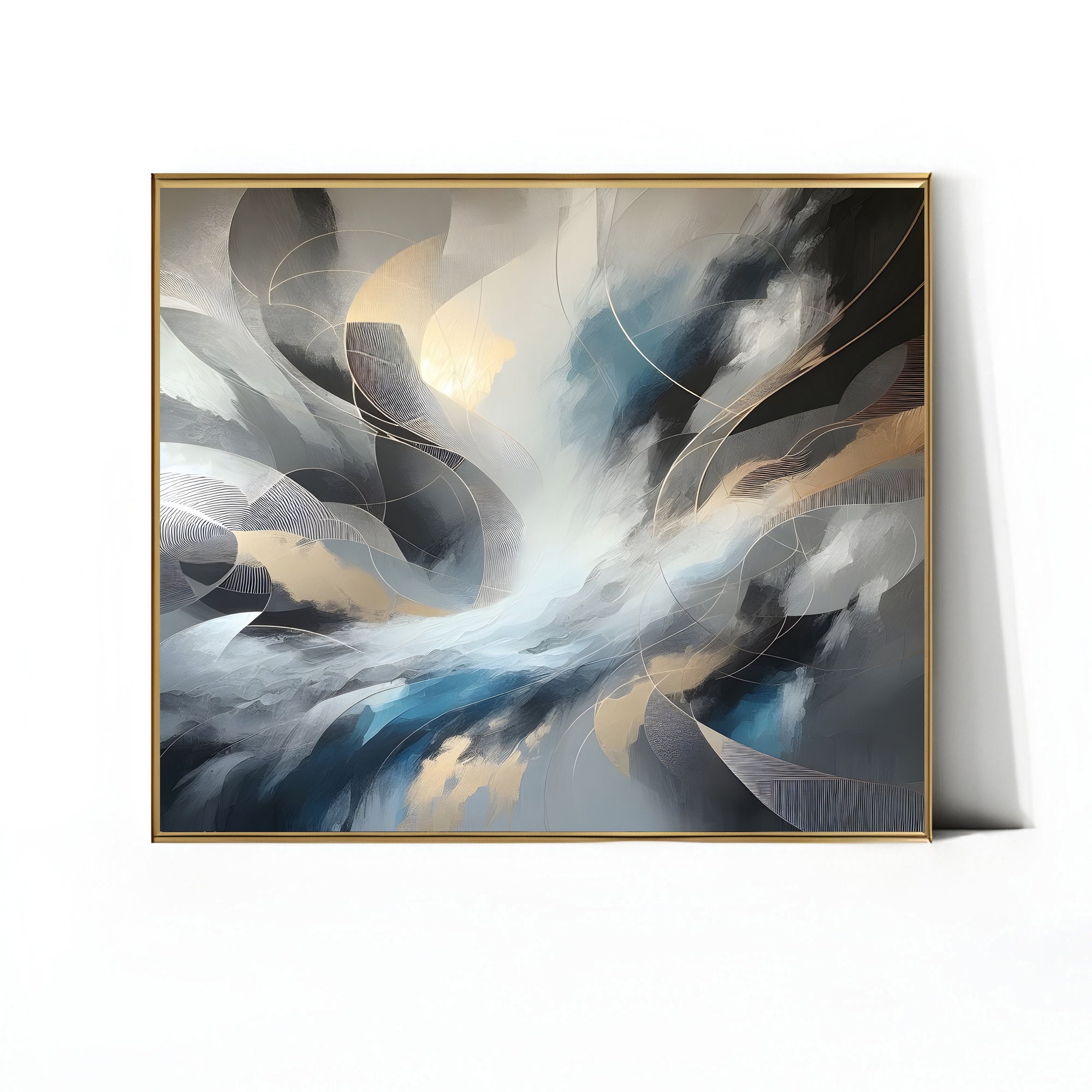 Blue Abstract Art, Modern Art, Contemporary Art, Printable Abstract Art ...