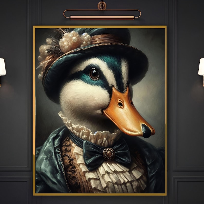 Victorian Duck Portrait, Duck Wall Art, Duck Print, Regal Pet Portrait ...