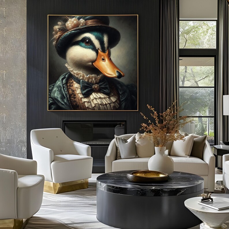 Victorian Duck Portrait, Duck Wall Art, Duck Print, Regal Pet Portrait ...