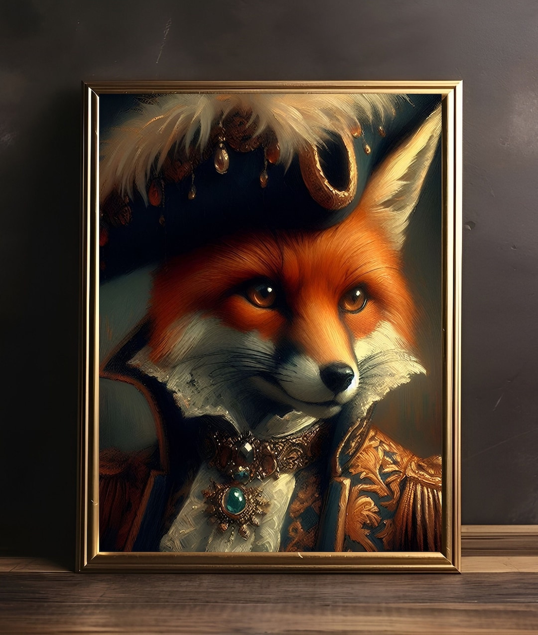 Fox Wall Art, Fox Portrait Print, Renaissance Fox Portrait, Victorian ...