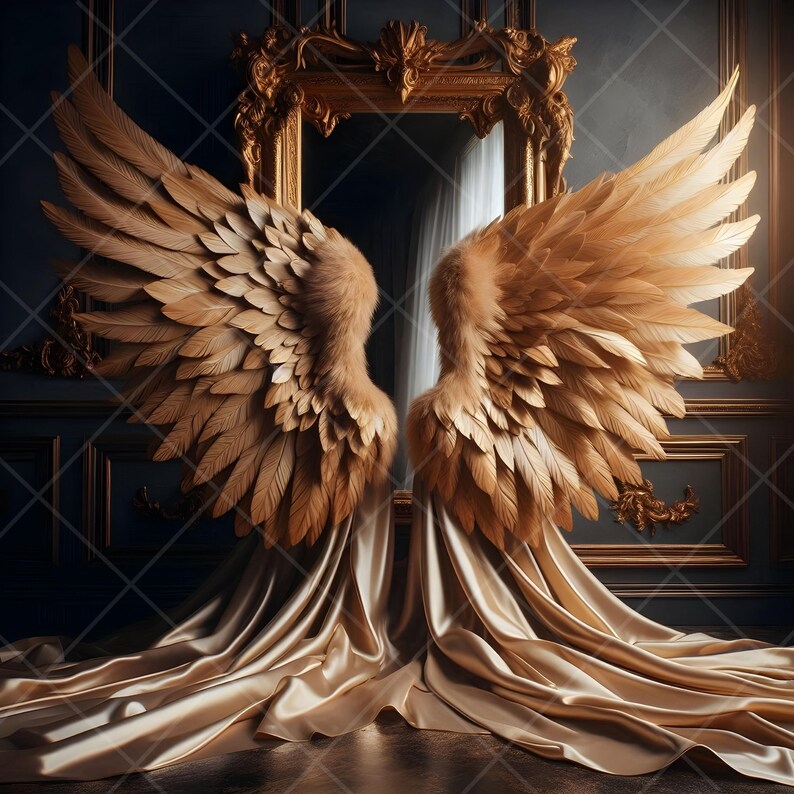 Golden Angel Wings Photography Backdrop: Maternity, Newborn (digital ...