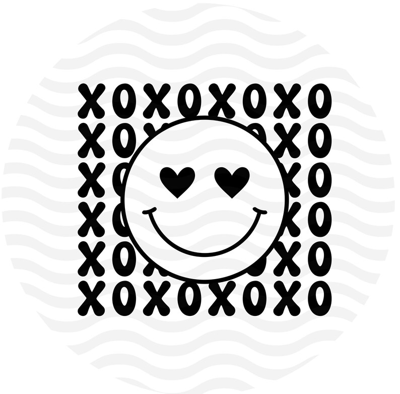 Xoxo Heart Smiley Face PNG, XOXO Png, Love Heart Png, Heart Eyes Png ...
