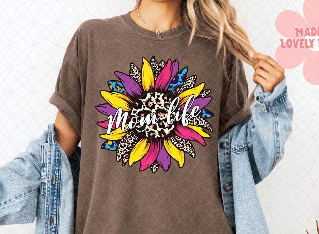 Mom Life Sunflower PNG, Leopard Print (digital Download) - Etsy