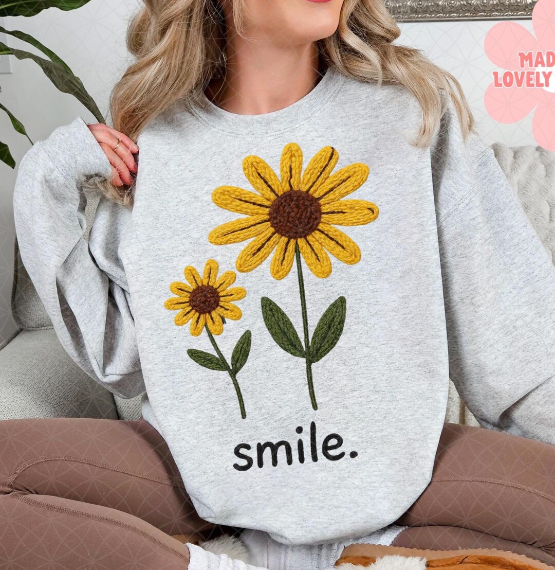 Smile Sunflower PNG, Inspirational Png, Word Smile Png, Trendy Floral ...
