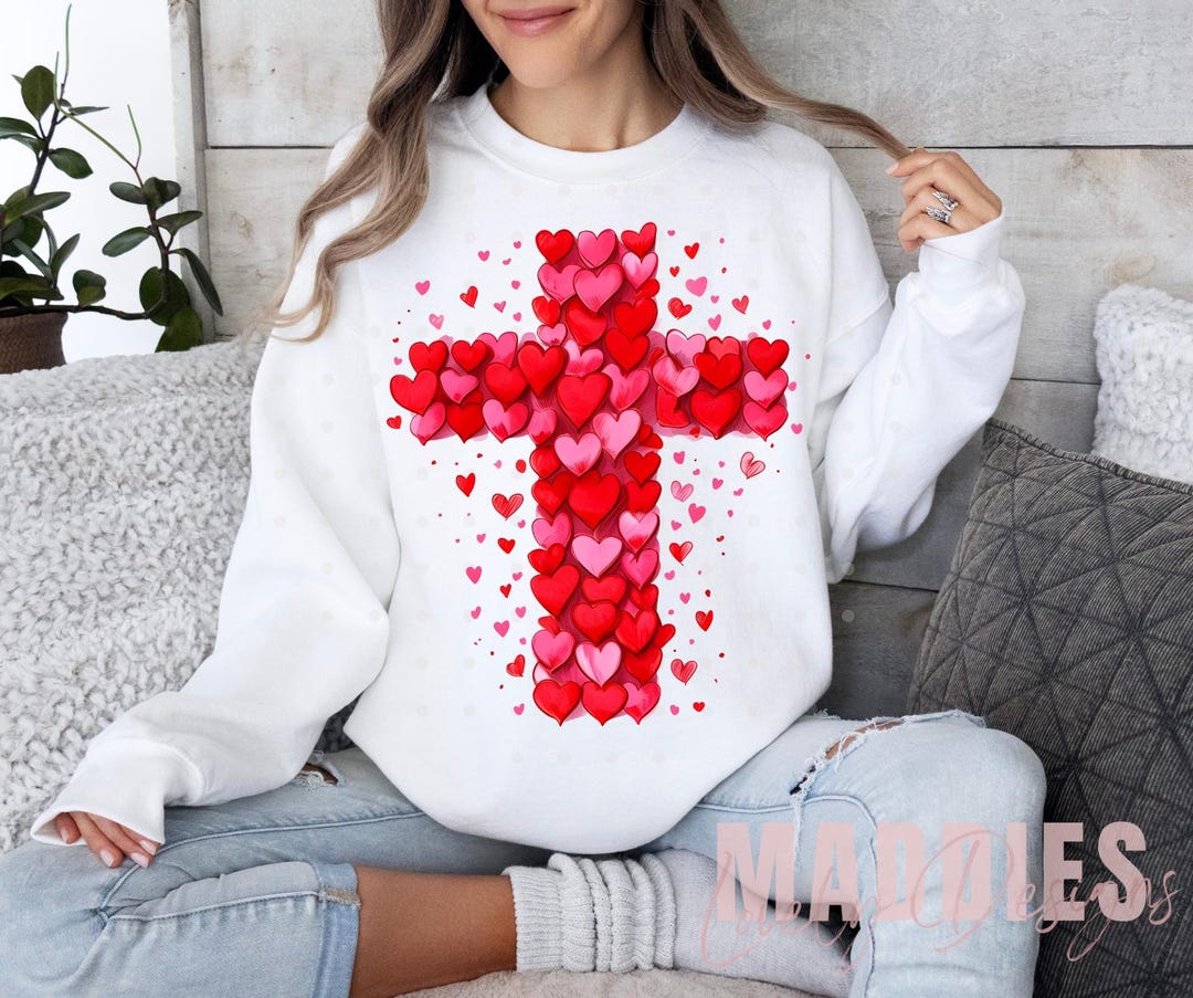 Heart Shaped Cross PNG Hearts Cross Valentines Png, Pink Jesus ...