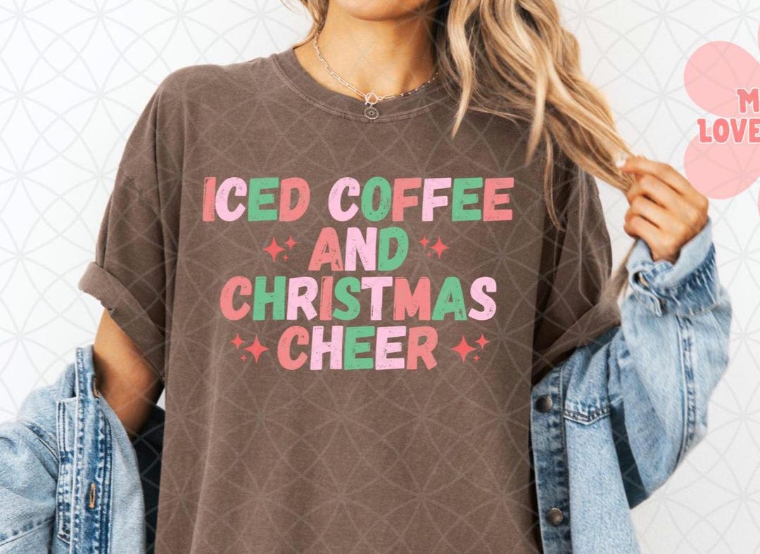 Iced Coffee Christmas Cheer PNG: Retro Girly Design (digital Download ...