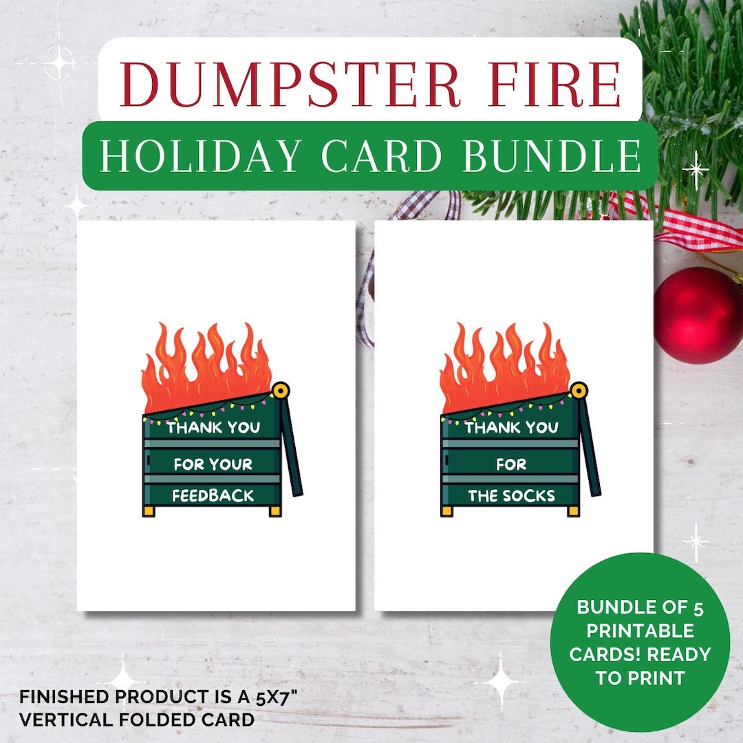 Dumpster Fire Printable Christmas Cards | Printable Holiday Cards ...
