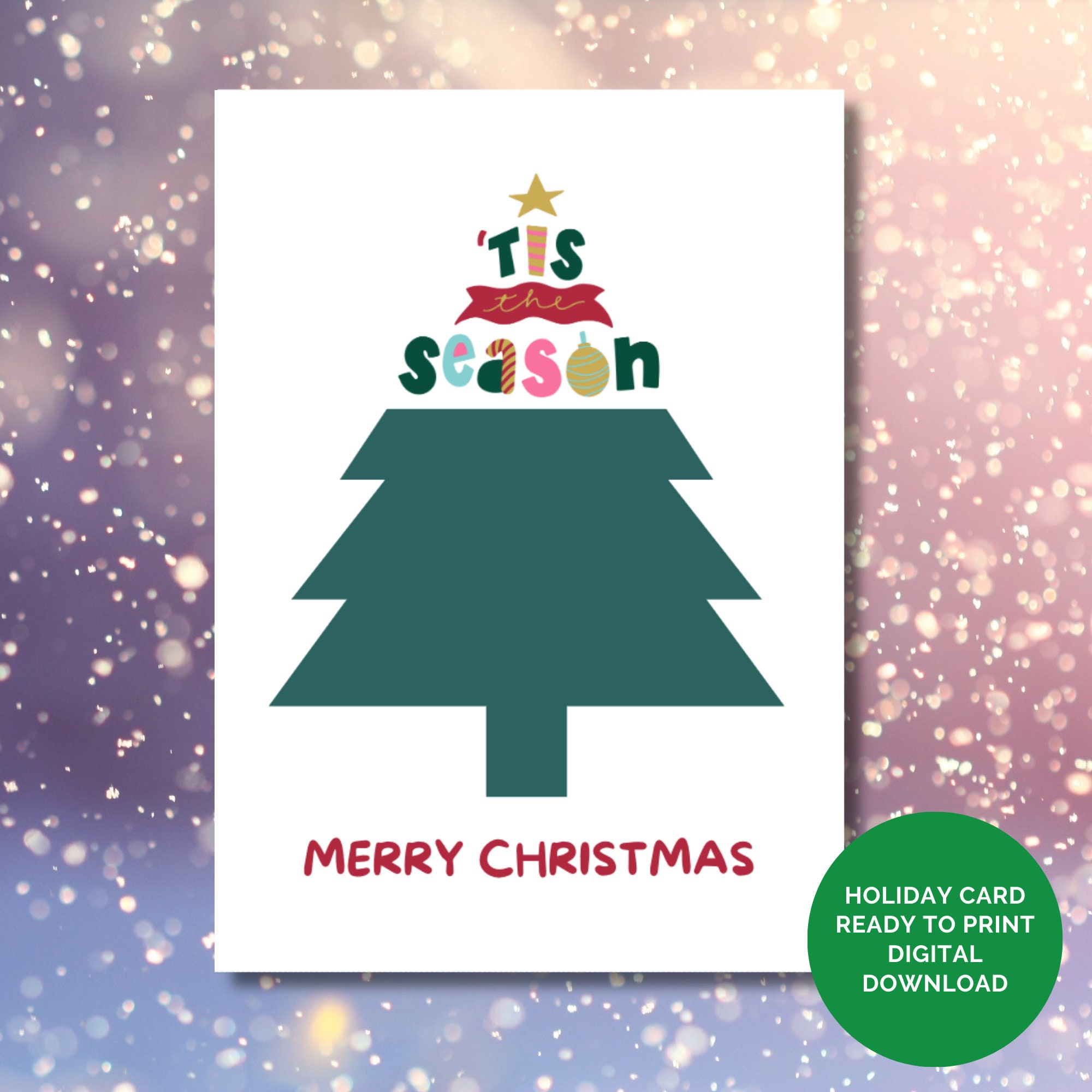 Printable Christmas Cards | Seasons Greetings Card | Holiday Cards ...