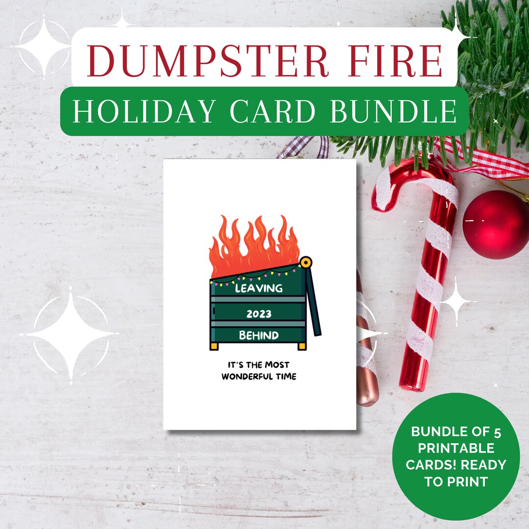 Dumpster Fire Printable Christmas Cards | Printable Holiday Cards ...