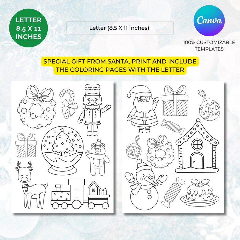 Santa Letter Template | Christmas Coloring Sheets | Editable Letter ...