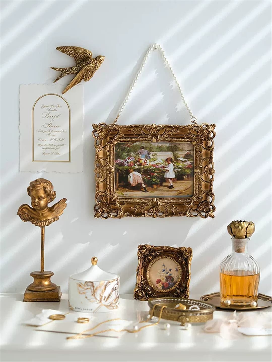 Exquisite Retro Relief Resin Frame American Gold Carved Photo - Etsy