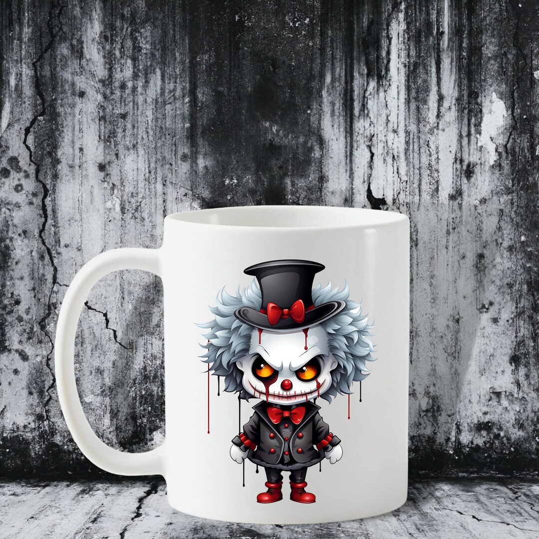 Scary Clown Cute Halloween Mug Halloween Mug Horror Coffee - Etsy