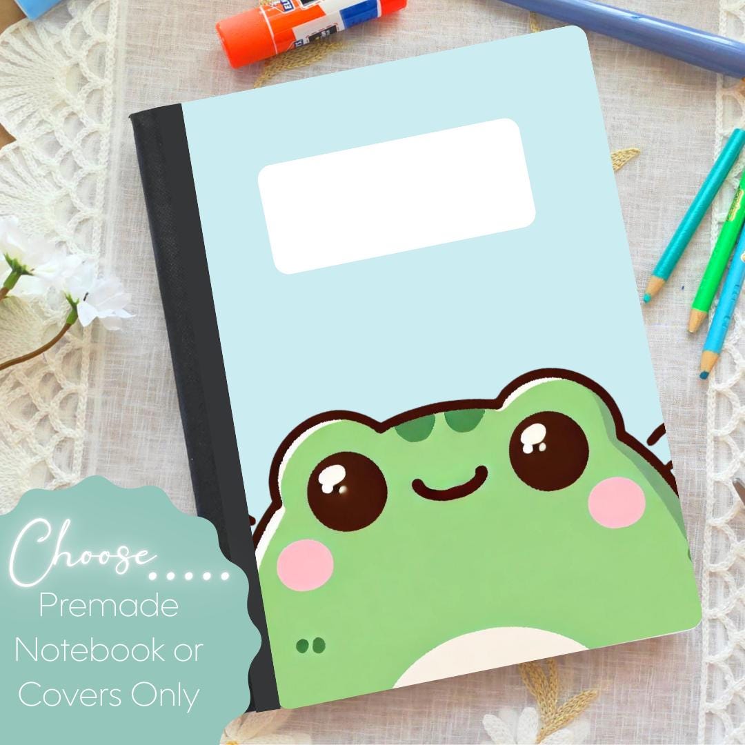 Kawaii Frog Composition Notebook & Covers, School Supplies, Back to ...