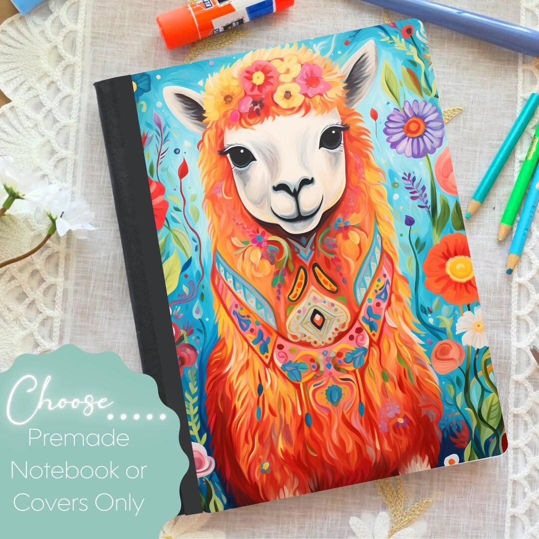 Neon Llama Composition Notebook & Covers, School Supplies, Back to ...