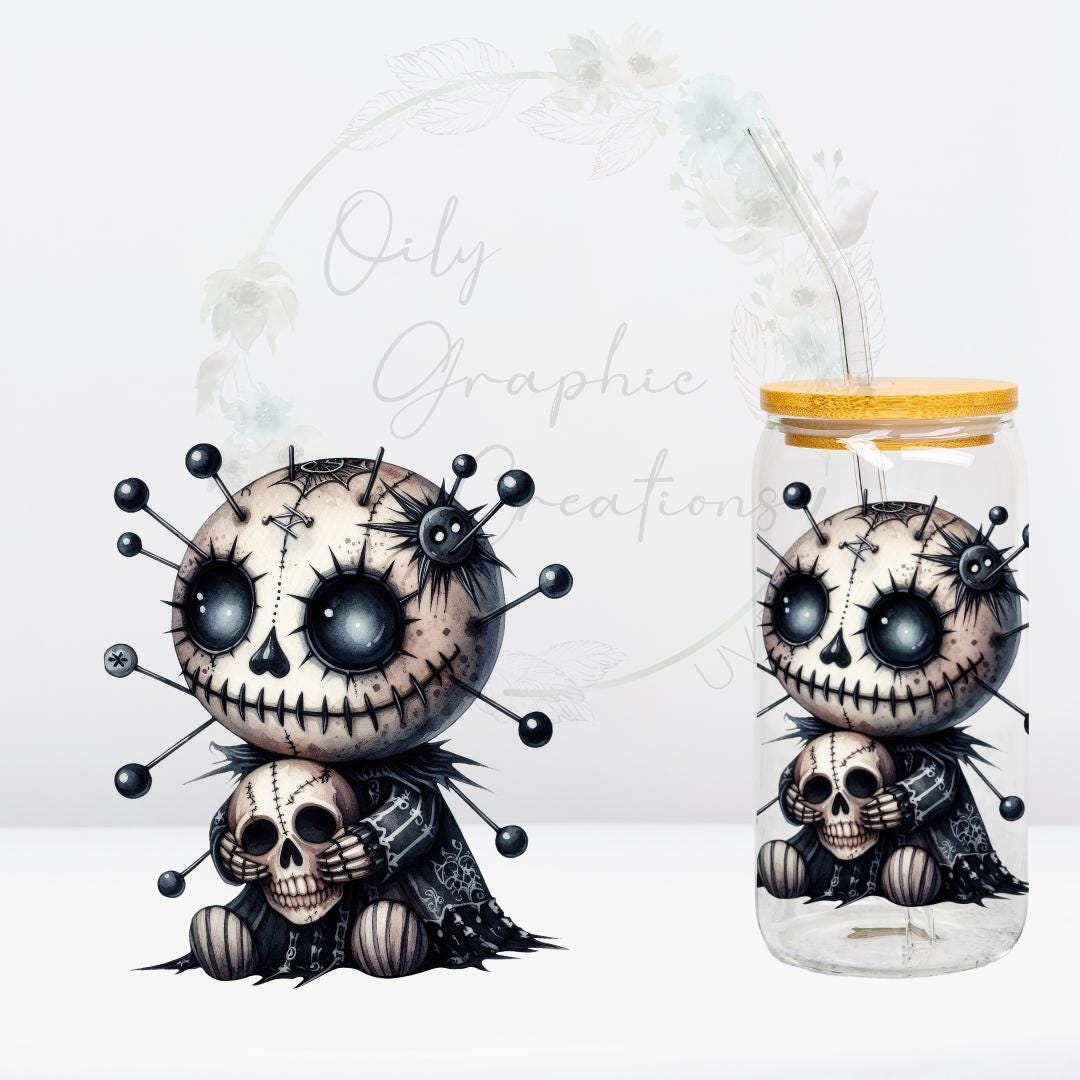Gothic Needle Doll UV DTF 4in Decal, 16oz Glass Can Decal, Glass Cup ...