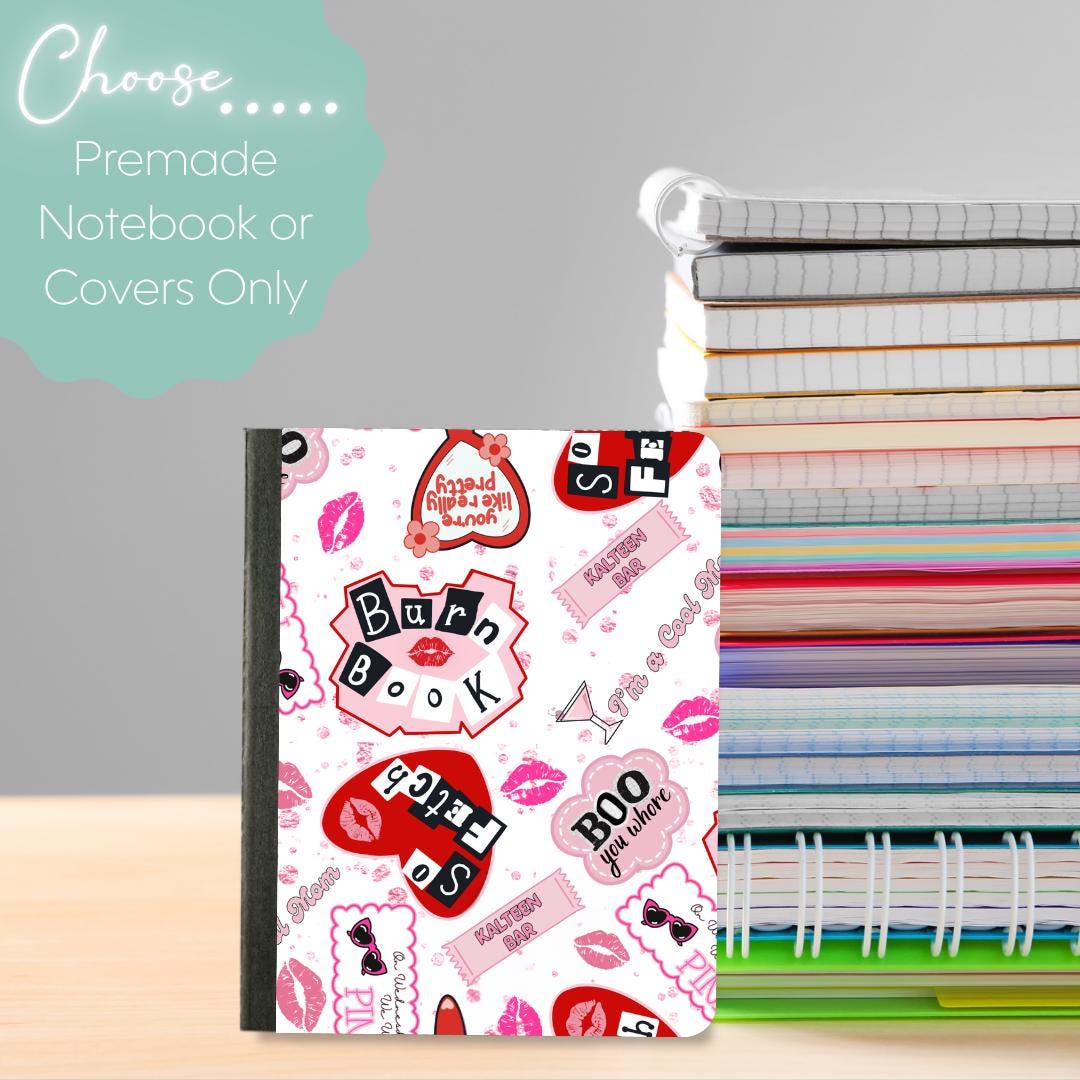 Burn Book Stickers Mini Composition Notebook & Covers, School Supplies ...